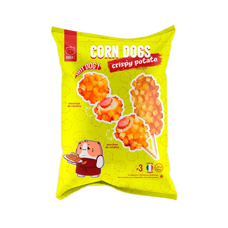 BUDJI - Corn Dog Potato Hot Dog 400g - PROCASH FOOD
